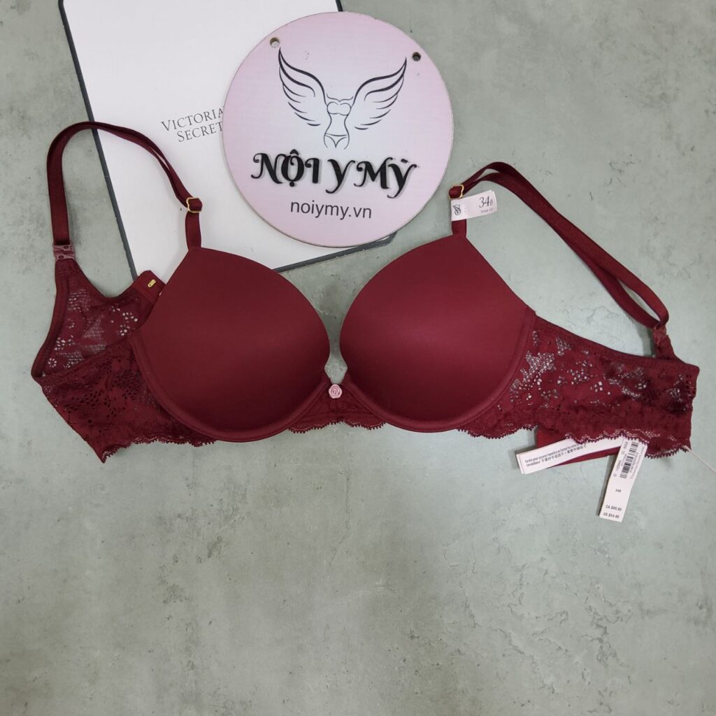 Áo lót Victoria Secret dream angel nâng vừa thun lạnh phối ren màu đỏ ...