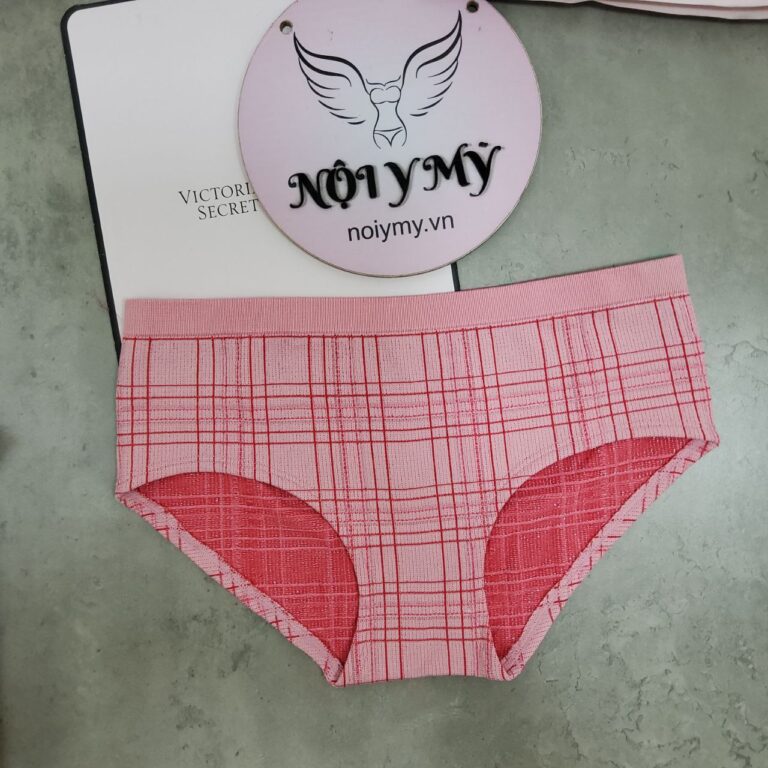 Quần lót Victoria’s Secret nguyên mông thun seamless màu hồng caro kim ...