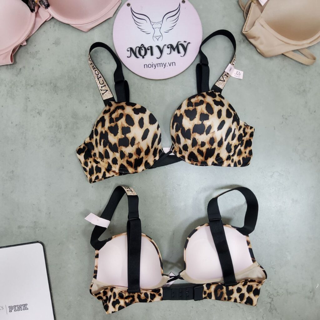 Áo lót Victoria Secret bombshell thun lạnh dây đính đá màu da beo ...