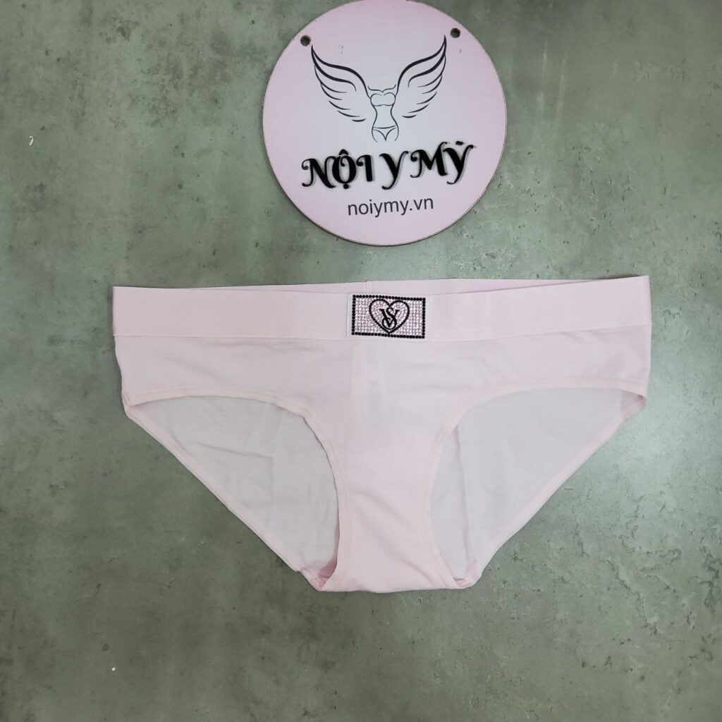 Quần lót Victoria’s Secret nguyên mông thun cotton lưng logo đính đá ...